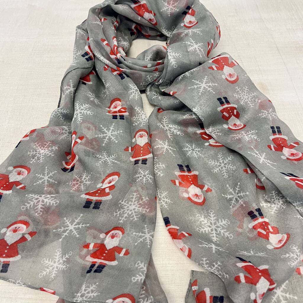 Santa Print Christmas Scarf By My Posh Shop | notonthehighstreet.com