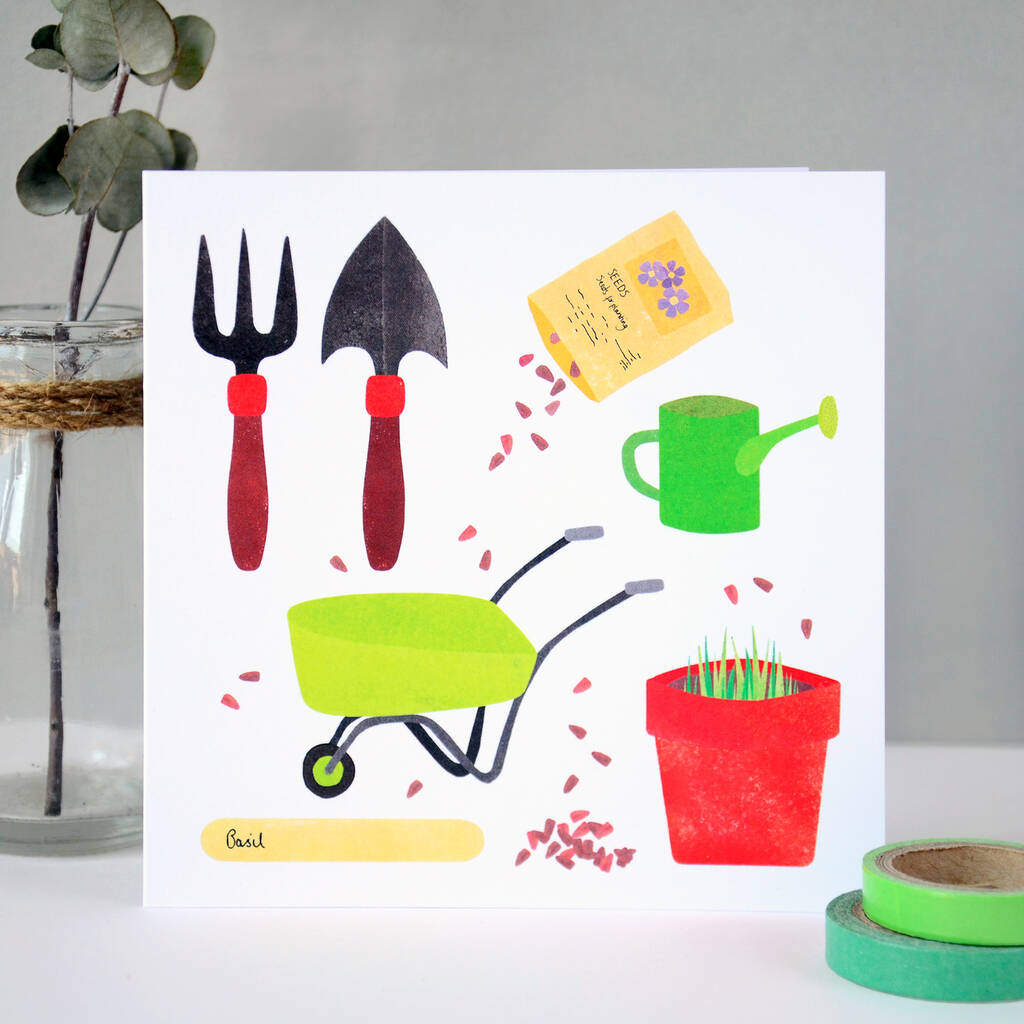 Gardening Birthday Card By Fiona Clabon Illustration ...