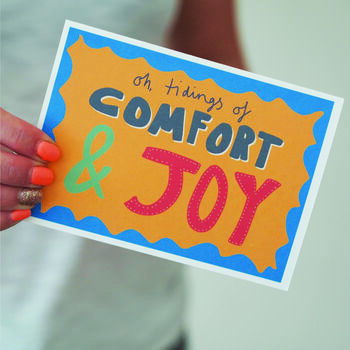 Comfort And Joy Hand Lettered Christmas Card By Sweetlove Press ...