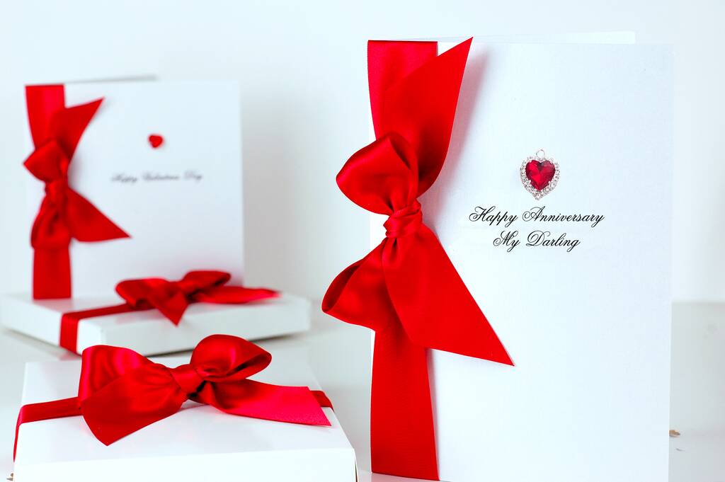 Bedazzled Ruby Wedding Personalised Anniversary Card By The Luxe Co ...