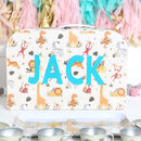 Safari Tin Tea Set With Personalised Carry Case By Red Berry Apple ...