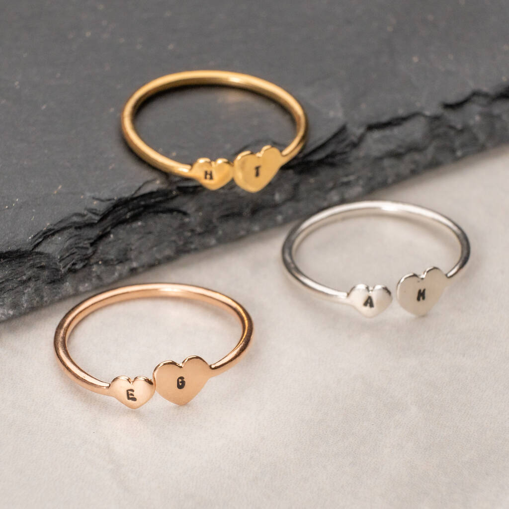 Personalised Heart Open Ring By Posh Totty Designs | notonthehighstreet.com