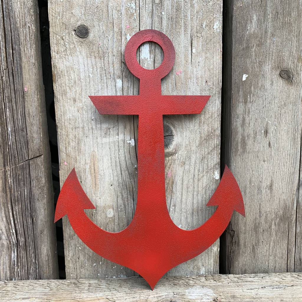 colourful anchor ship boat nautical sign by the rustic warehouse ...