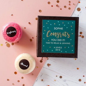 Personalised 'Congrats' Graduation Macaron Gift Box Set By The Little ...