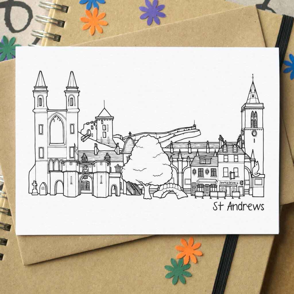 St Andrews Skyline Art Print Unframed By Becka Griffin Illustration ...