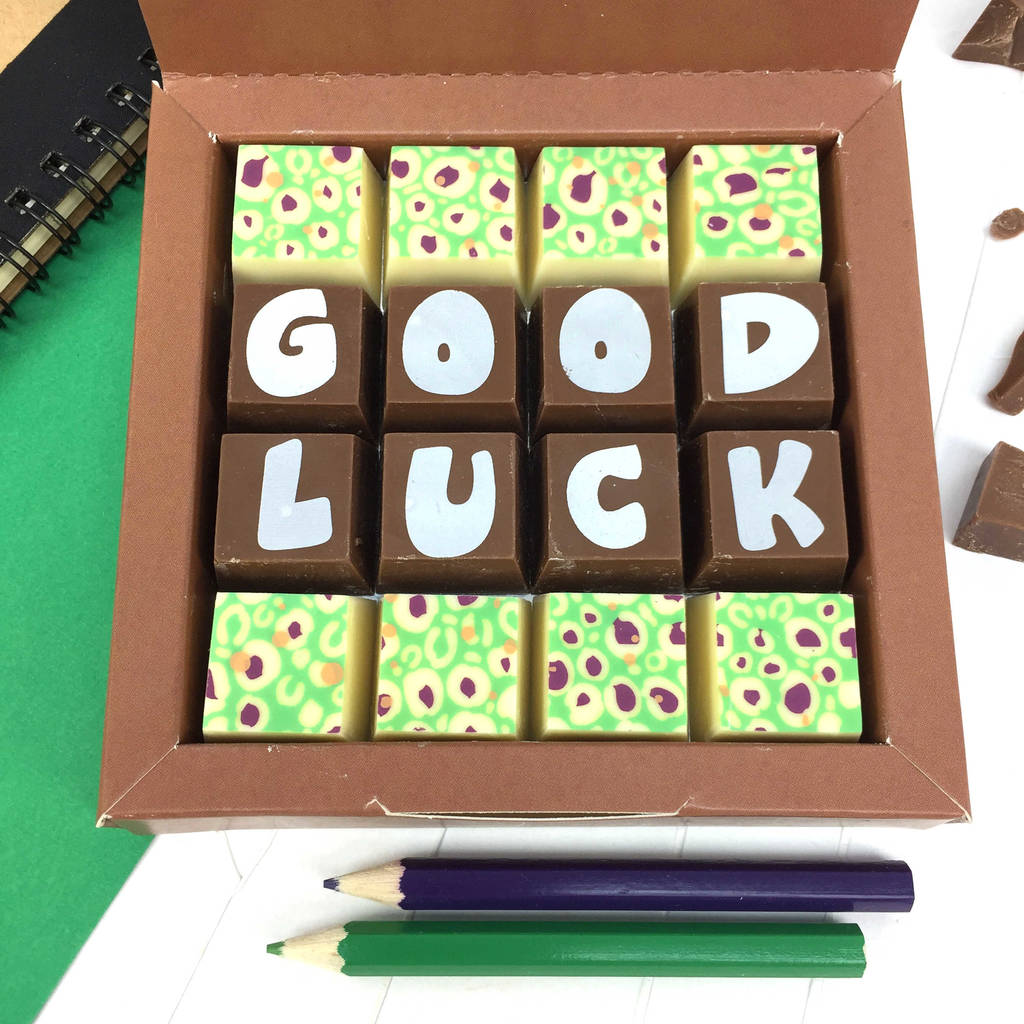 personalised message good luck chocolates by cocoapod chocolates ...