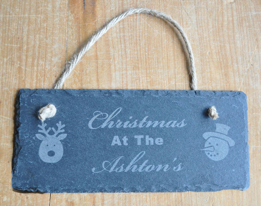 Personalised Christmas Slate Sign By Sweet Pea Design ...