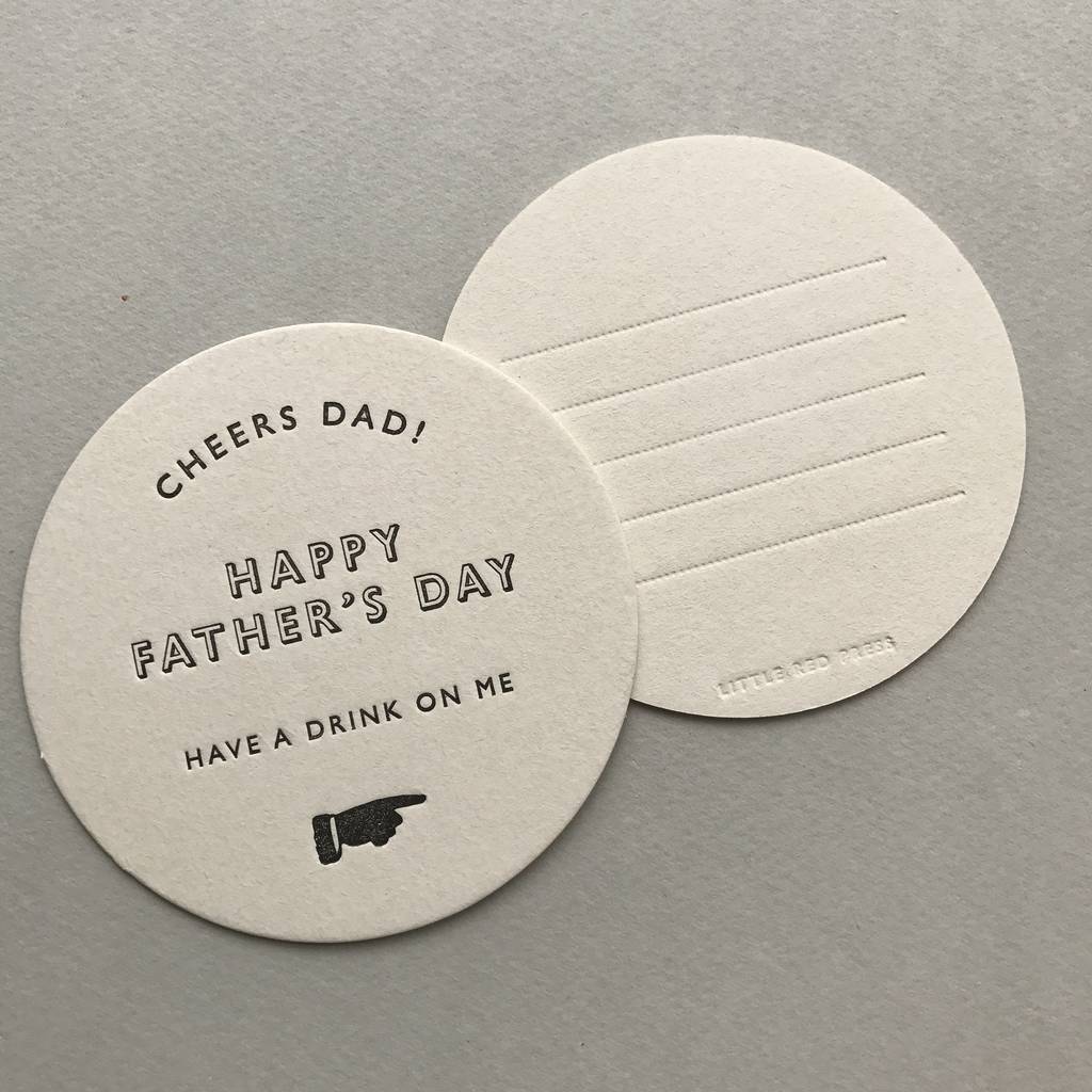 Father's Day Beer Mat Card By Little Red Press