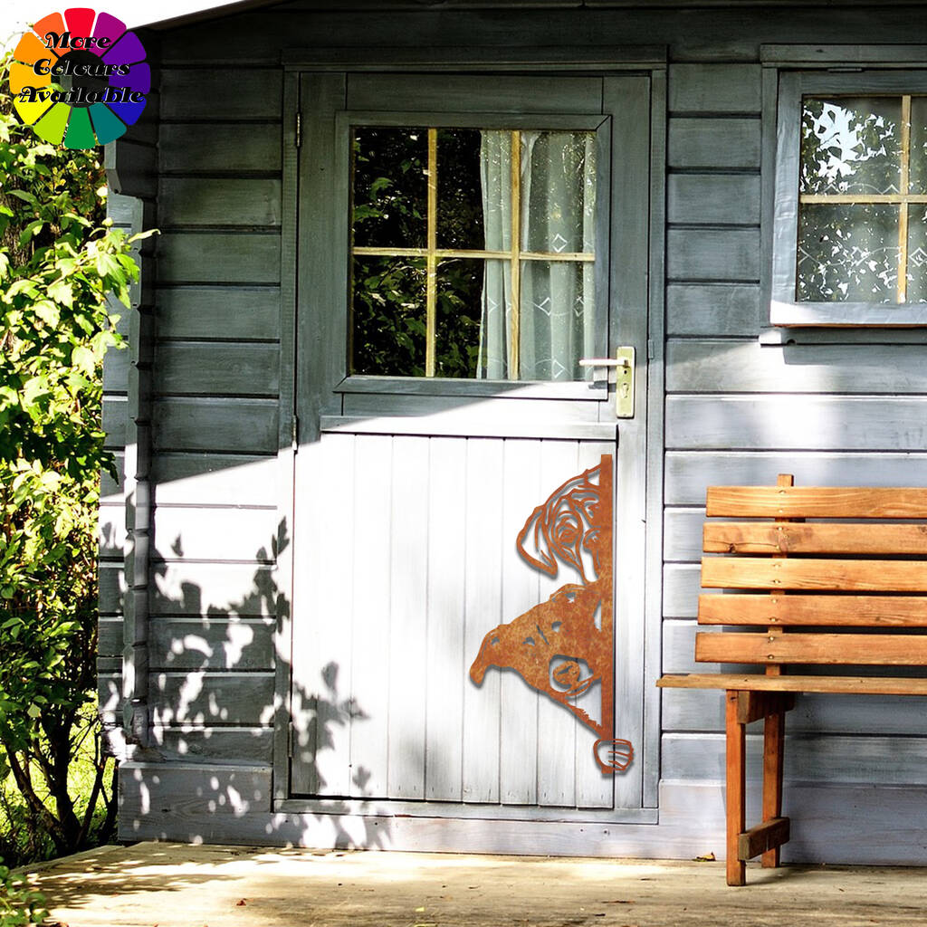 Rusted Peaking Dogs Metal Dog Wall Decor Rusty Dogs Art By Duke Craft ...