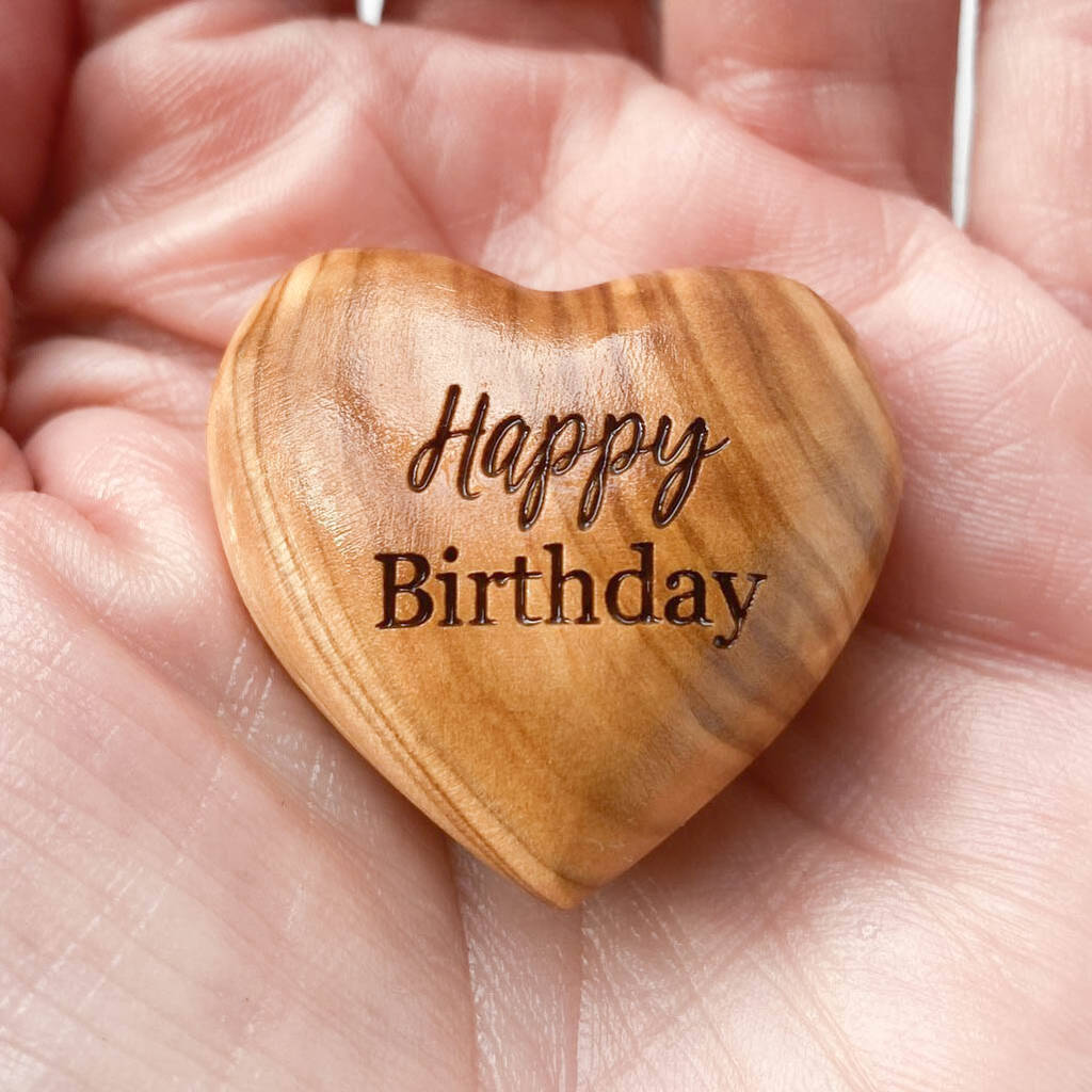 A Little 18th Birthday Hug Token, Olive Wood Heart By The Laser ...