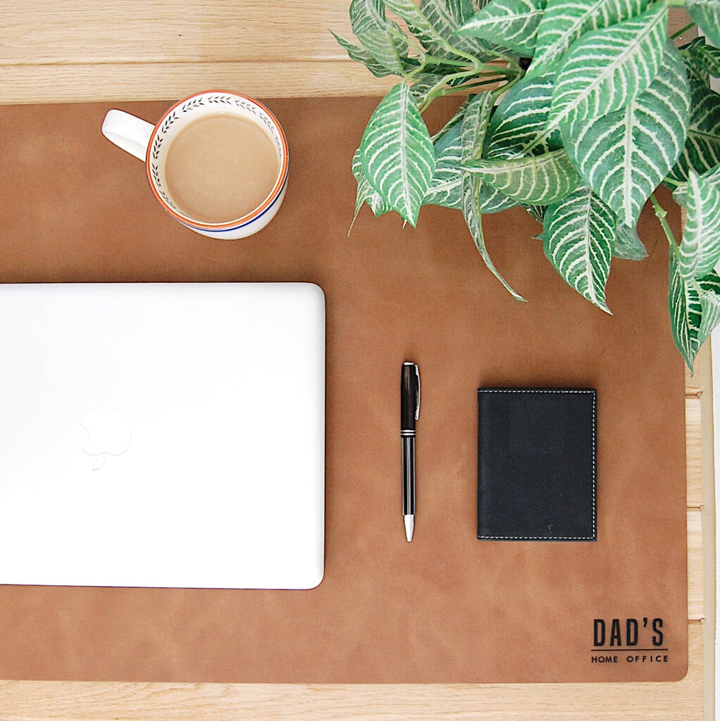 Recycled Vintage Leather Personalised Desk Mat By The British Belt ...