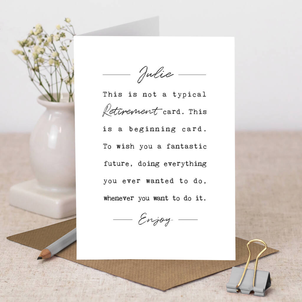 New Beginnings Inspiring Retirement Card By Coulson Macleod ...