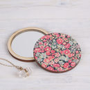 personalised liberty fabric compact pocket mirror by bombus ...