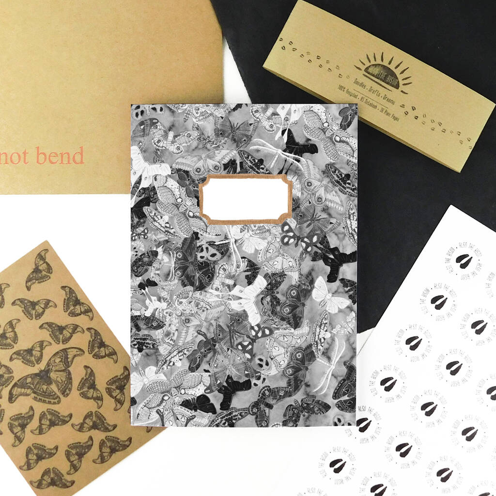 Archaeolepis Moth Print Notebook By Also The Bison | notonthehighstreet.com