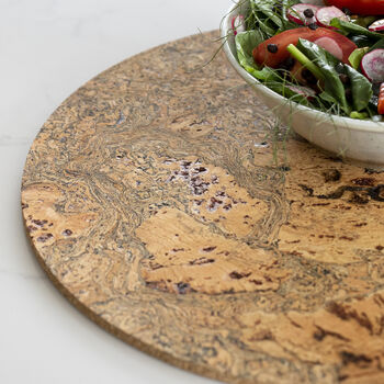 Ice Grey Cork Round Table Mats By LIGA | notonthehighstreet.com