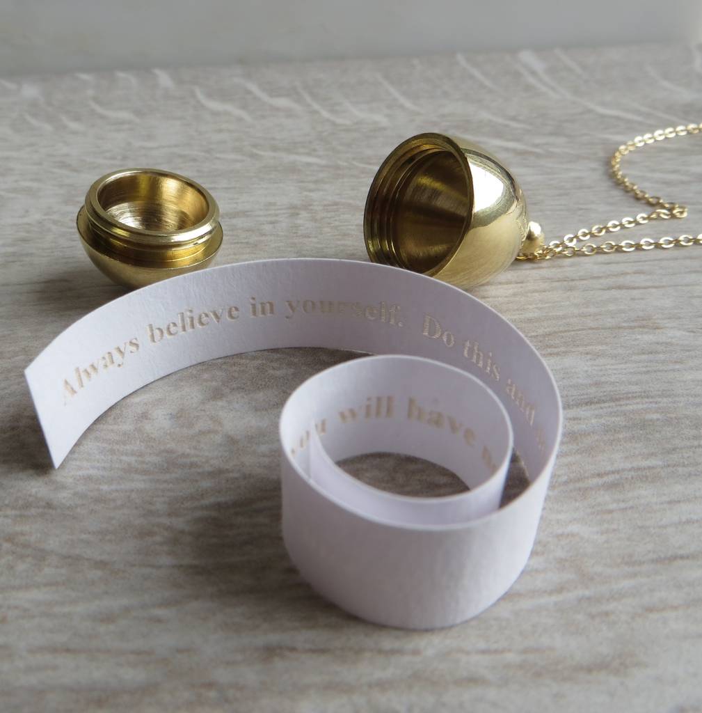 brass locket necklace with secret message paper scroll by gracie ...