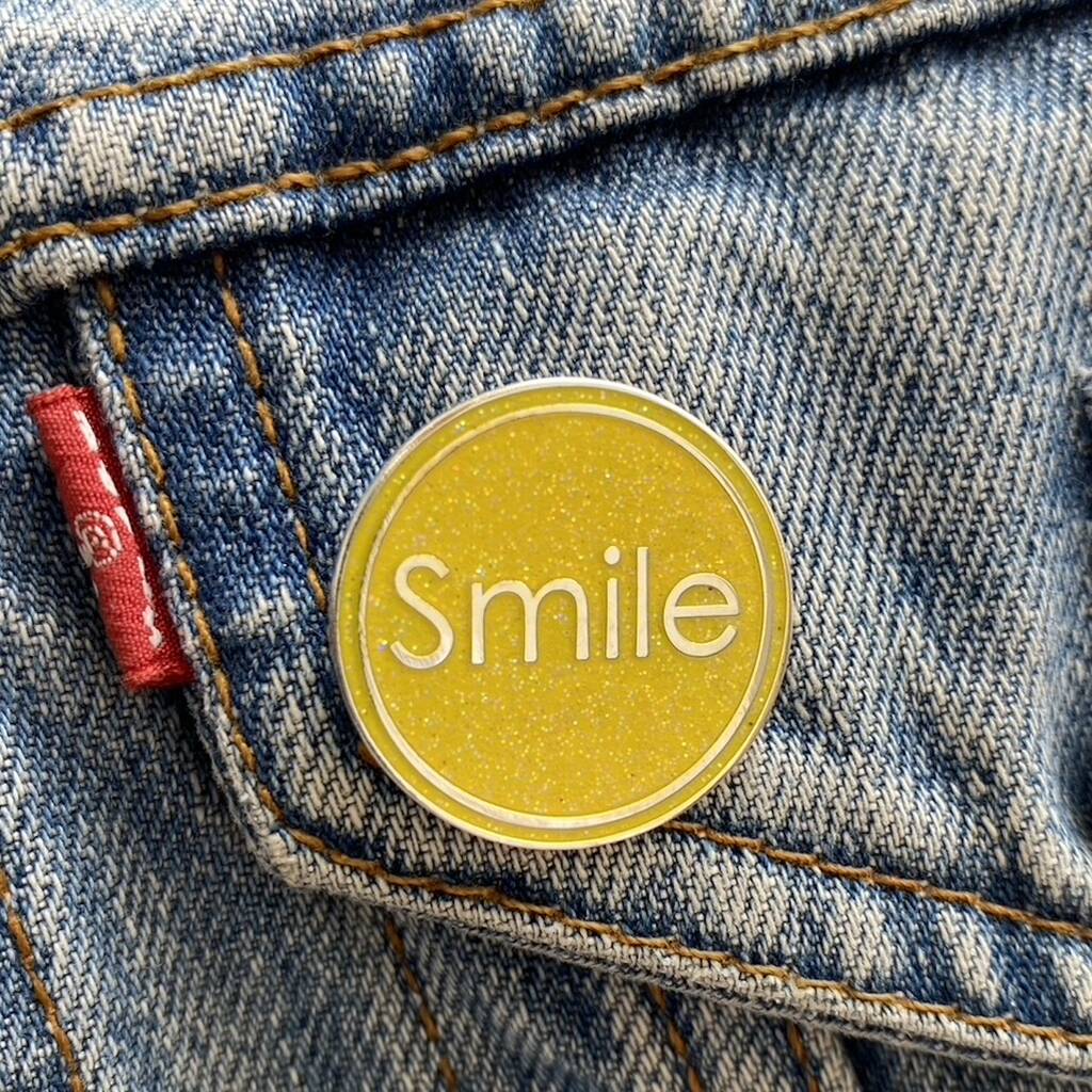 Sparking Smile Glitter Enamel Pin Badge For Friends By Two Little Boys ...