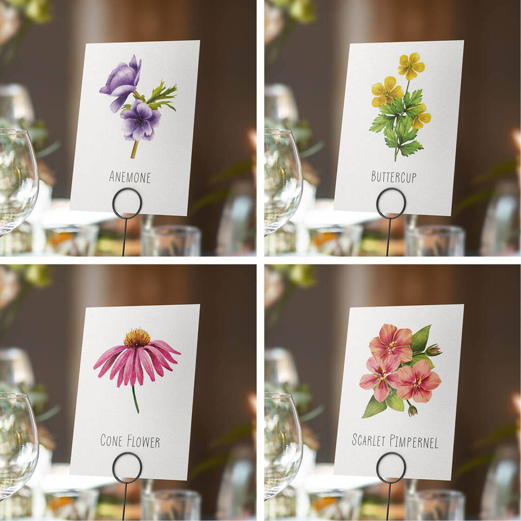 Colourful Flower Table Name Card By Paper Willow | notonthehighstreet.com