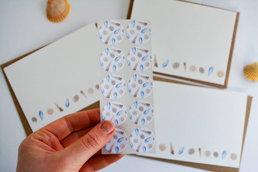 Personalised Sea Shell Notelet Set By High Tide Illustrations ...