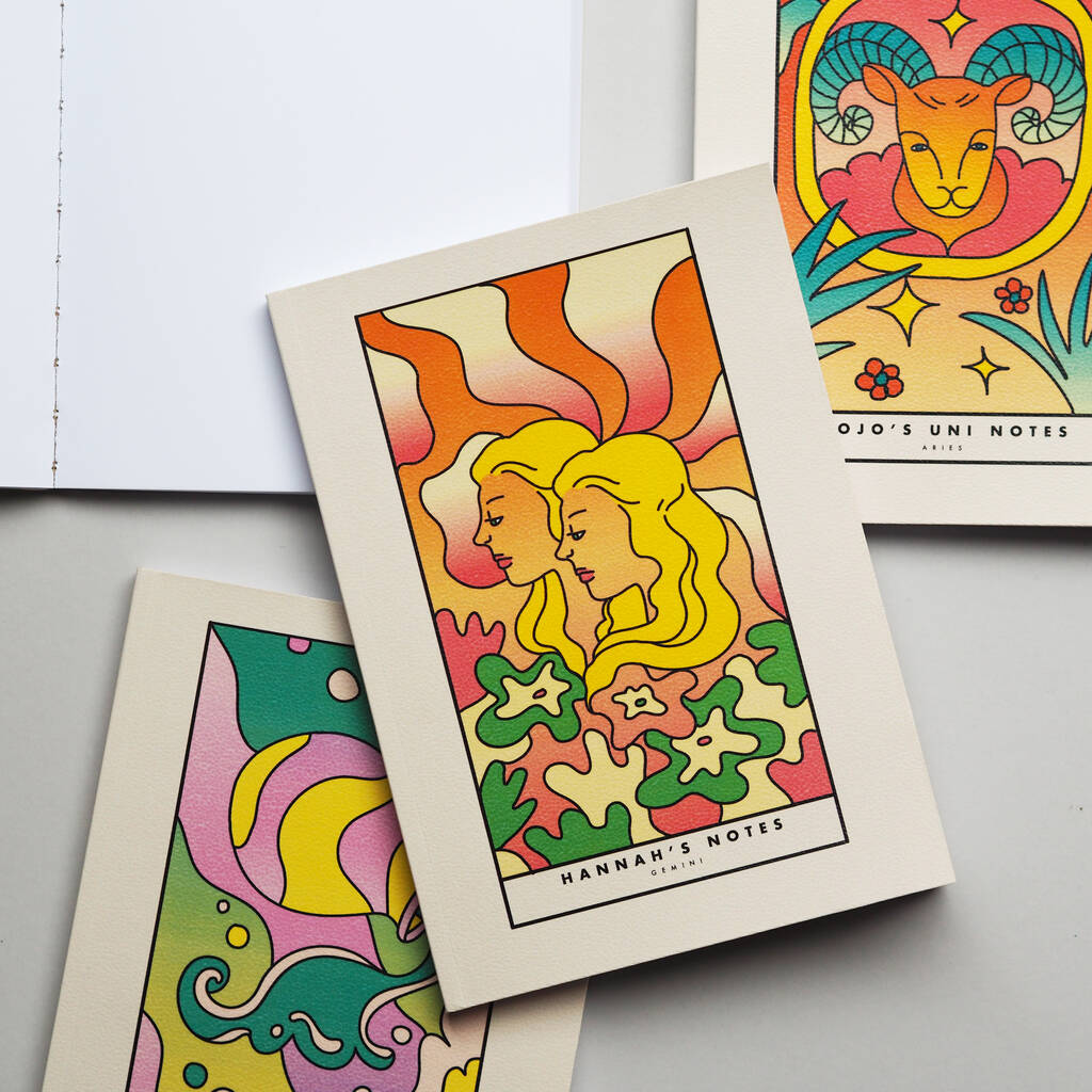 Personalised Zodiac Sign Illustrated Notebook By Another Day Journals