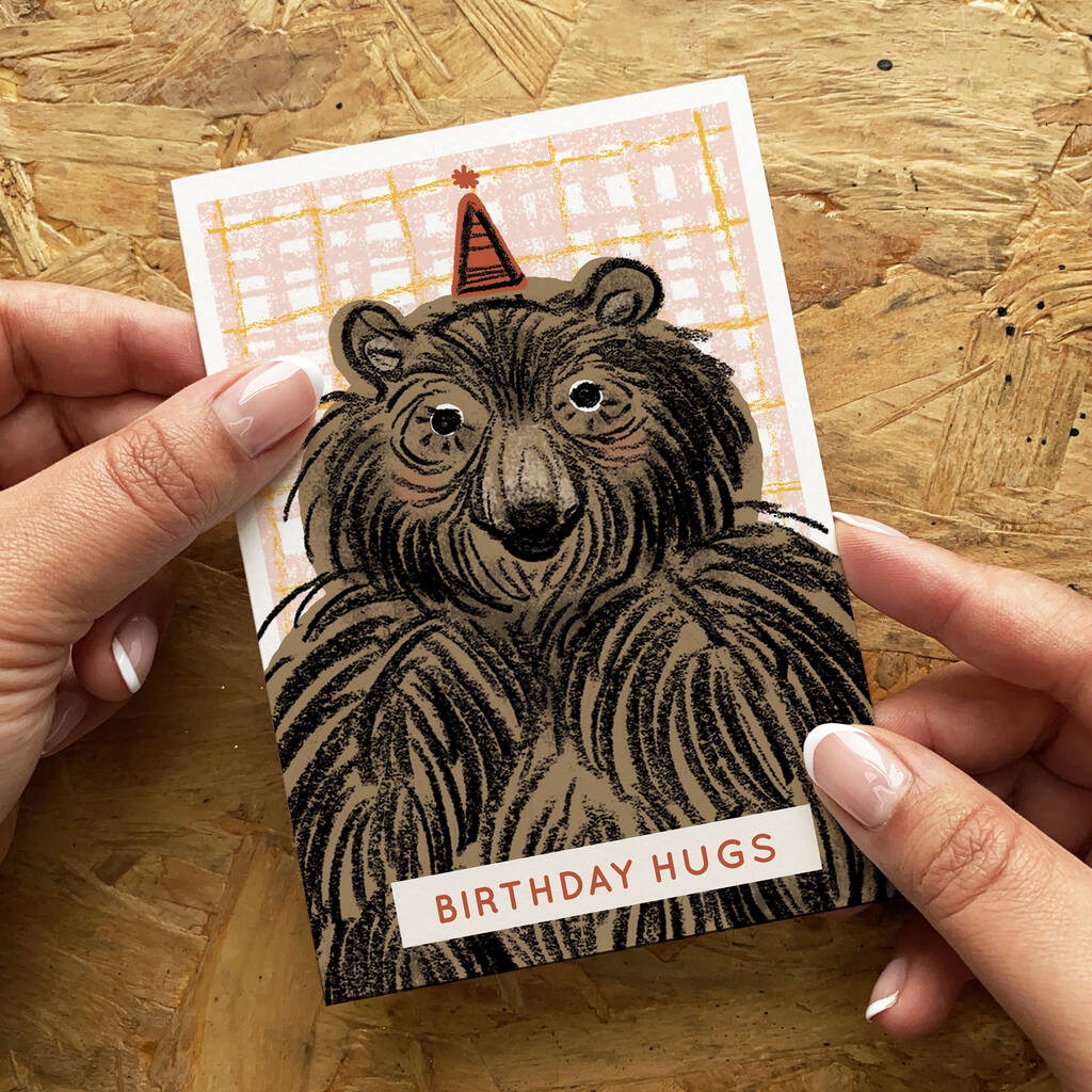 Birthday Bear Hug Card By Aimee Mac Illustration | notonthehighstreet.com