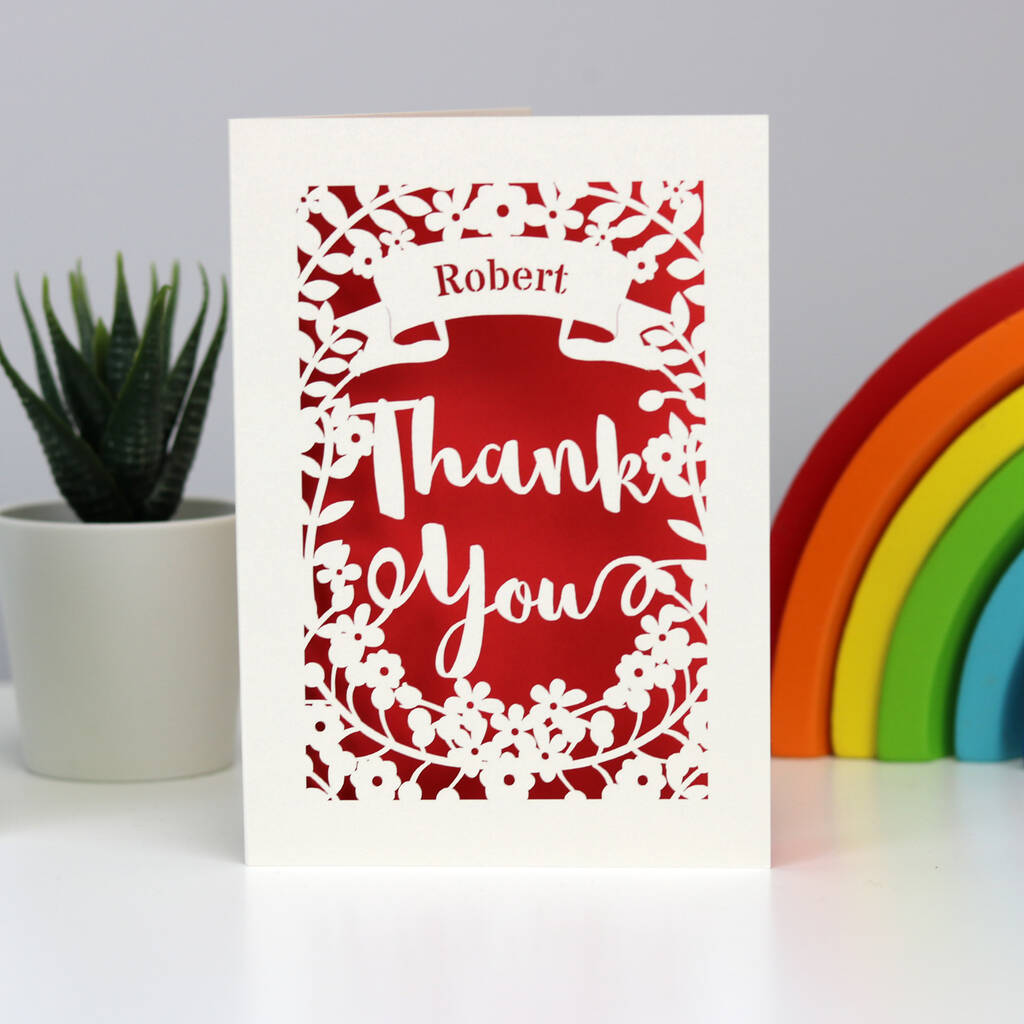 Personalised Papercut Thank You Card By Pogofandango ...