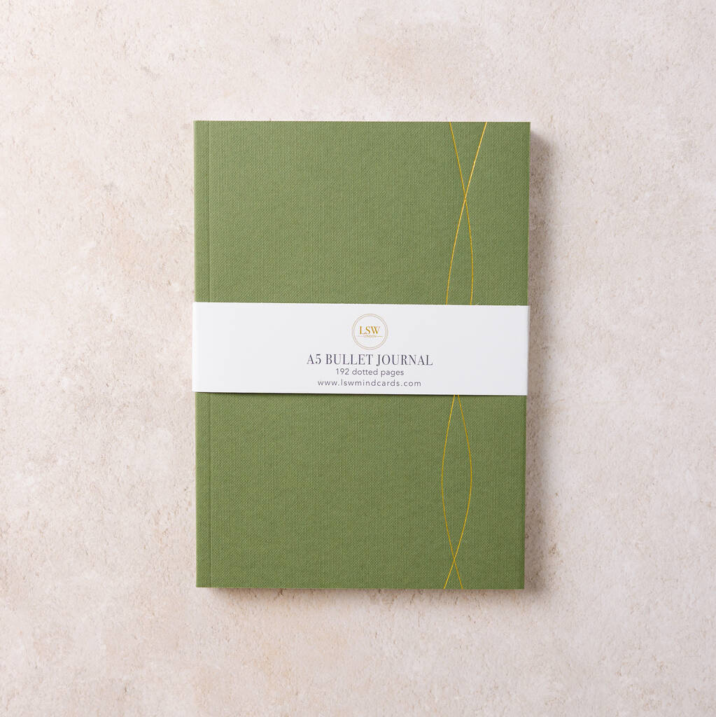 A5 Bullet Journal Notebook Mid Green By LSW London | notonthehighstreet.com