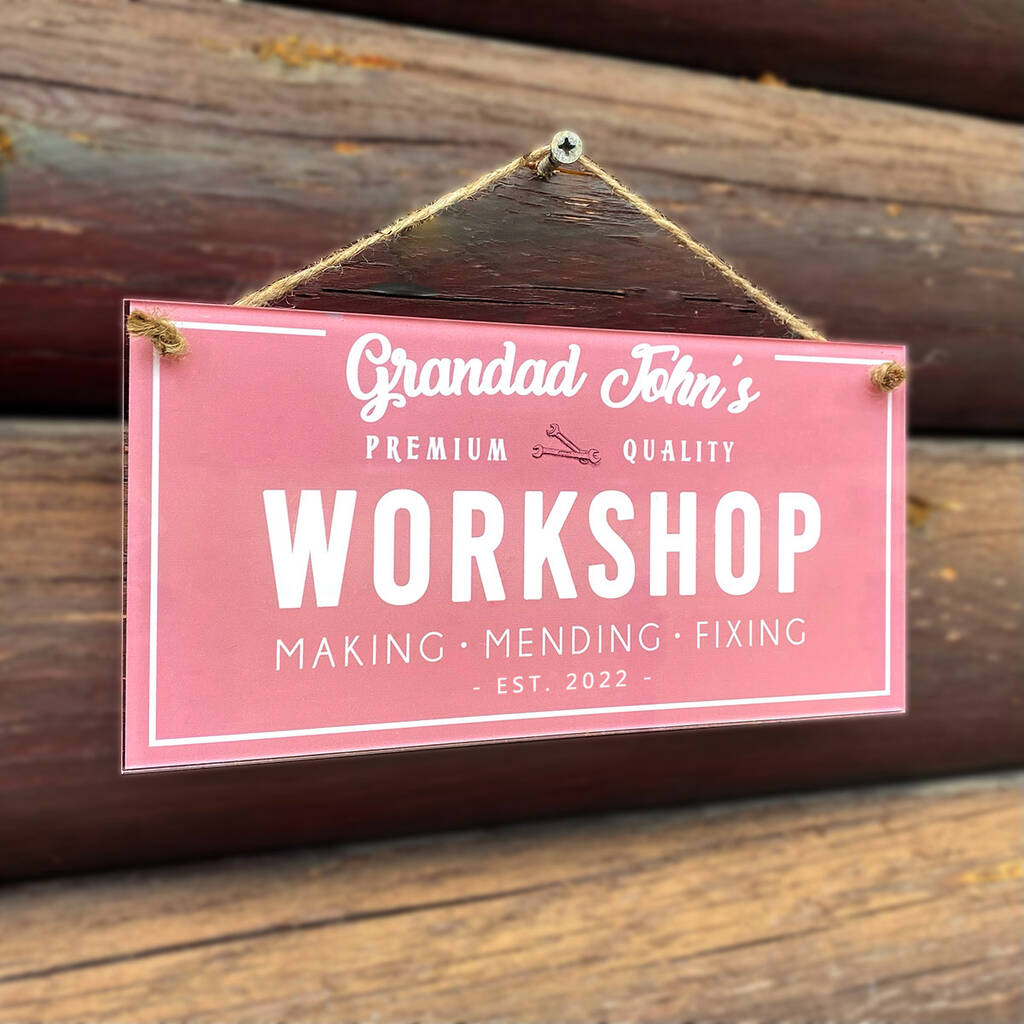 Personalised Modern Acrylic 'Workshop' Sign By Daisy Maison ...