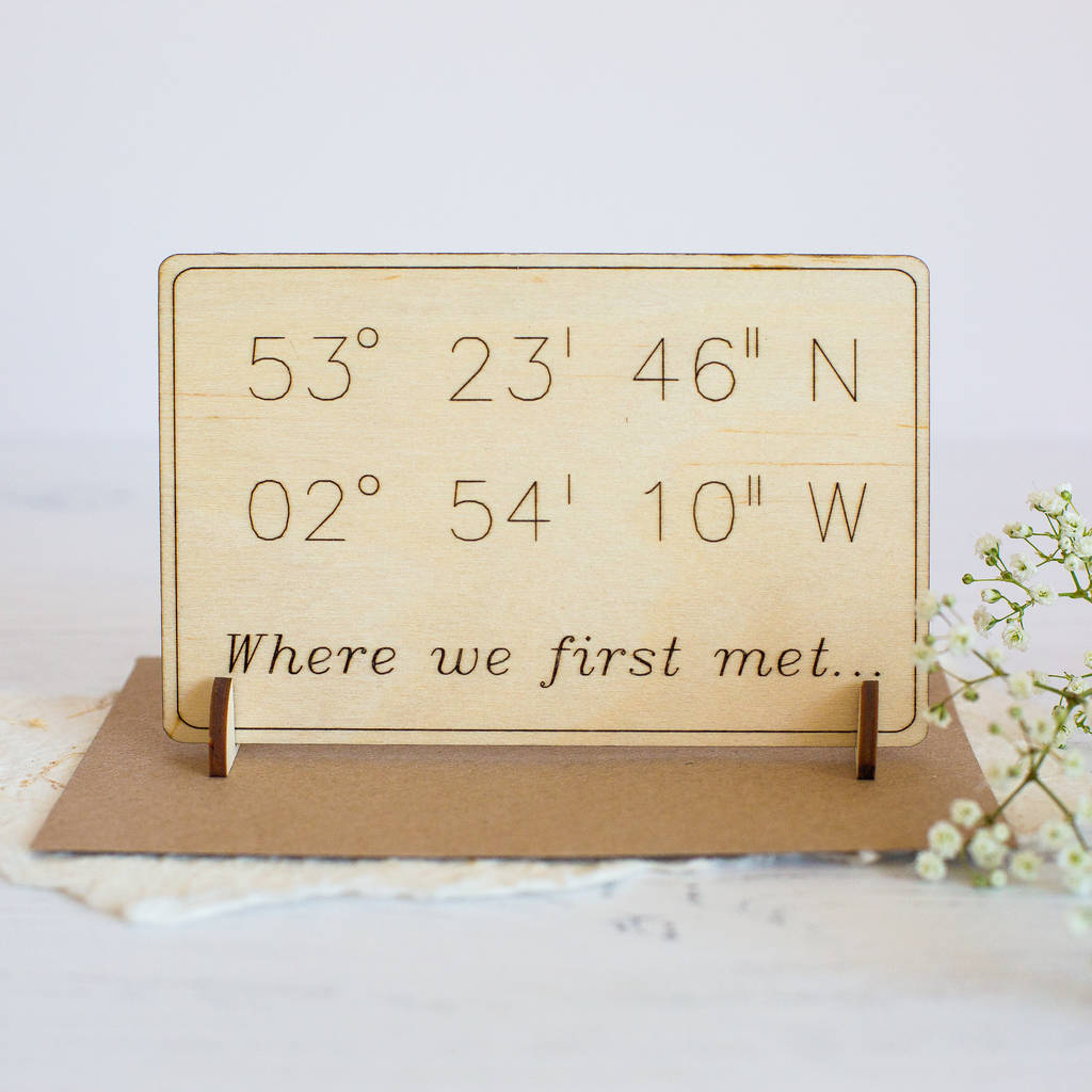 Personalised 'where We First Met' Coordinate Card By Jayne Tapp Design ...