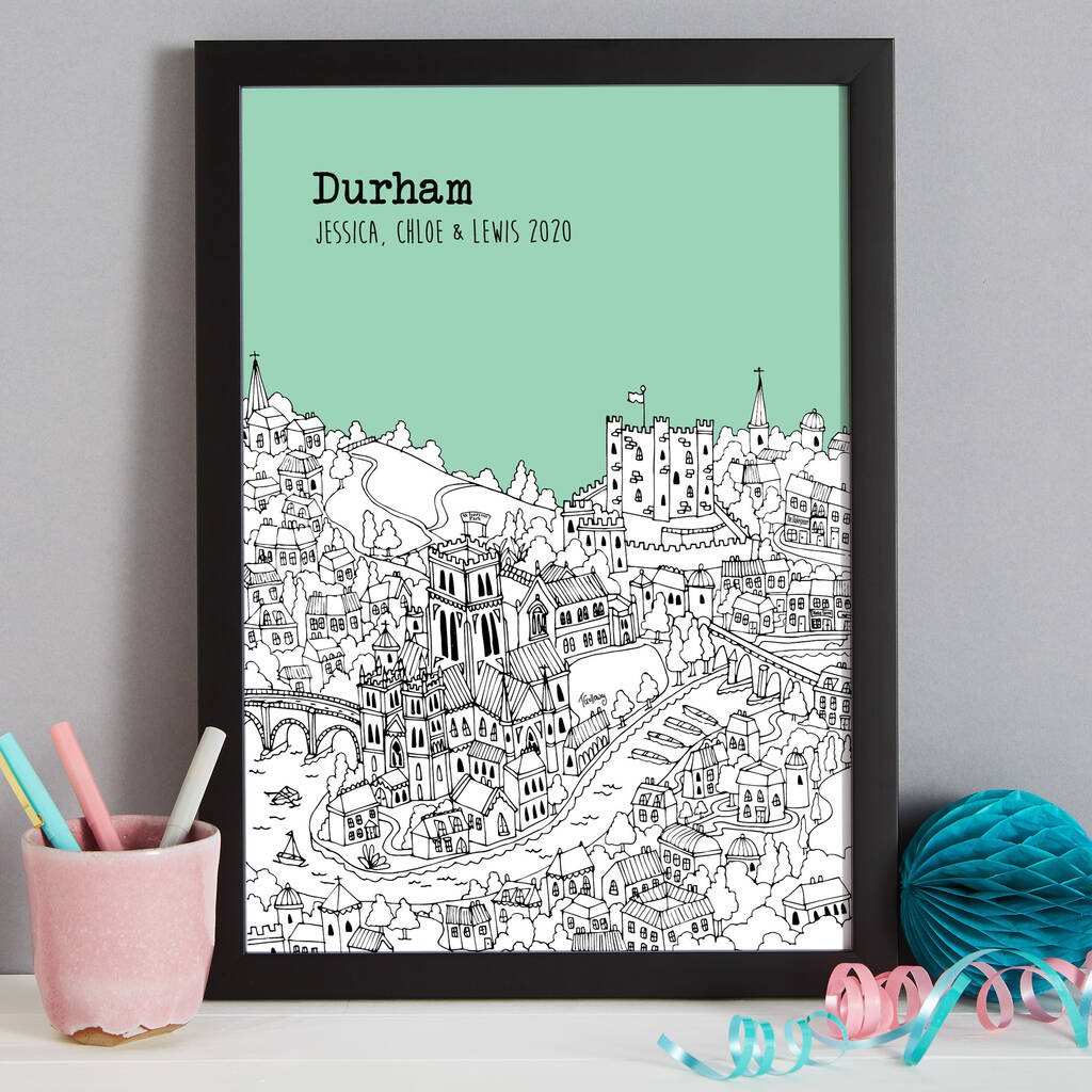 Personalised Durham Print By Tessa Galloway Illustration ...