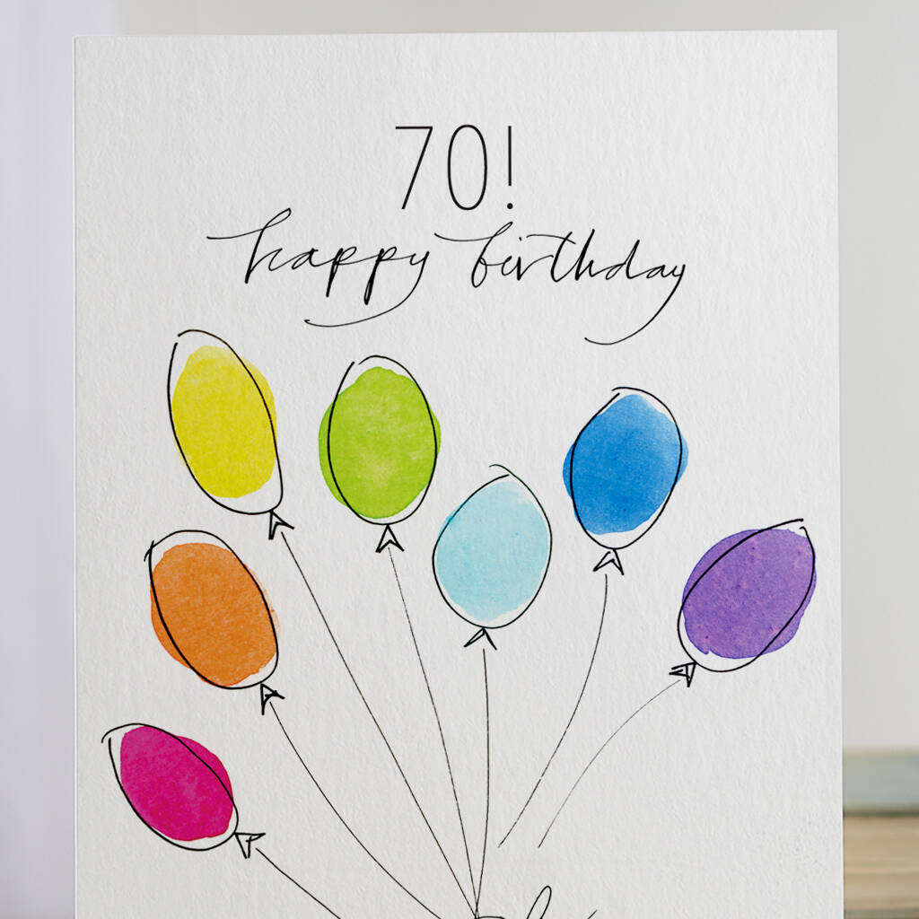 '70th Happy Birthday!' Milestone Birthday Card By Gabrielle Solly ...
