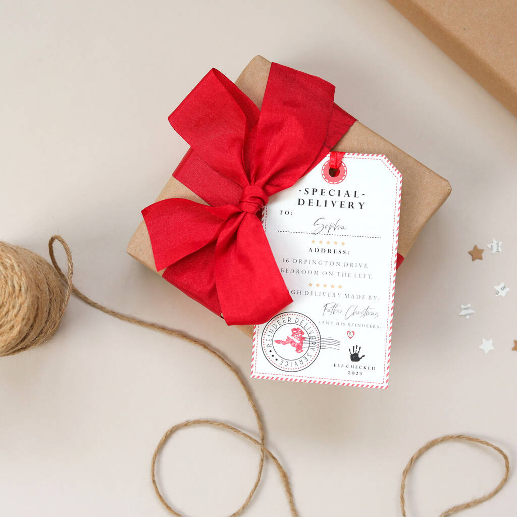 Personalised Santa Sack Gift Tag By Button Box Cards
