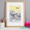 Personalised Exeter Print By Tessa Galloway Illustration ...
