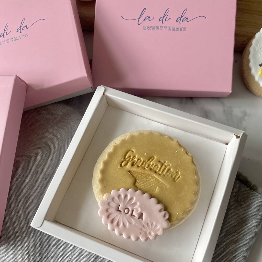 Graduation Personalised Letterbox Vanilla Cookie By La di da Sweet ...