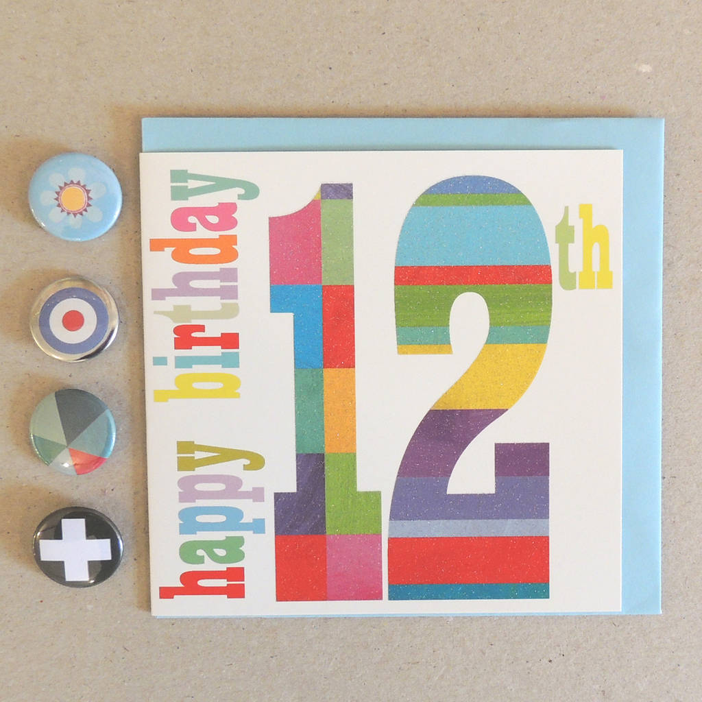 sparkly 12th birthday card by kali stileman publishing ...