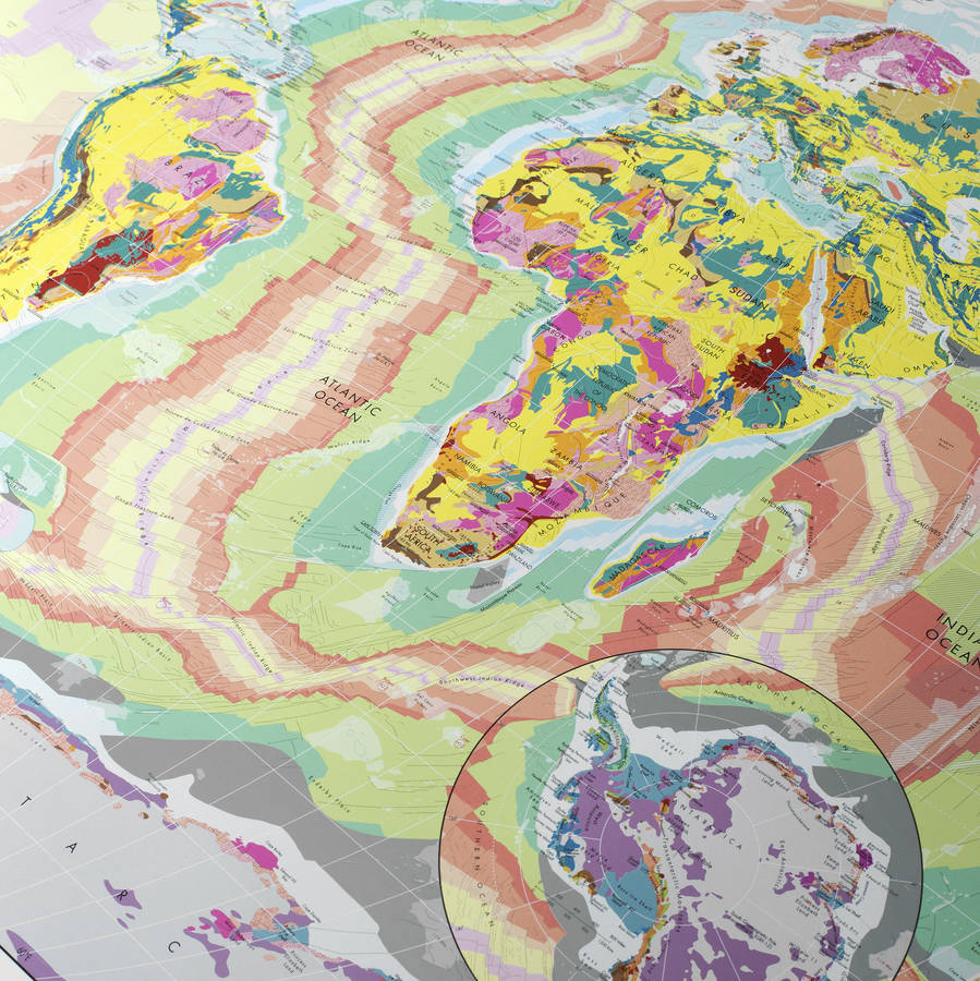 world geology map by the future mapping company | notonthehighstreet.com