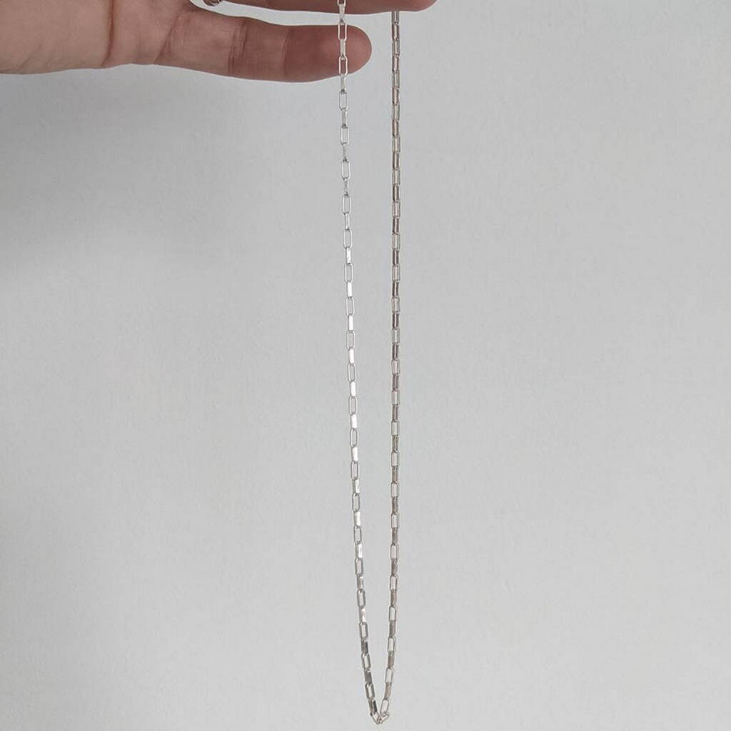 Sterling Silver Open Link Chain Necklace By Macaroon Jewellery