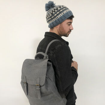 Fair Trade Unisex Vegan Cotton Rucksack Backpack By Aura Que ...