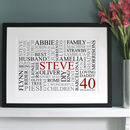 personalised 40th birthday word art print by cherry pete ...
