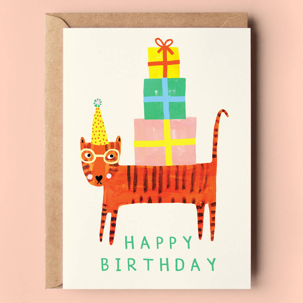 Party Tiger Birthday Card By Darcie Olley