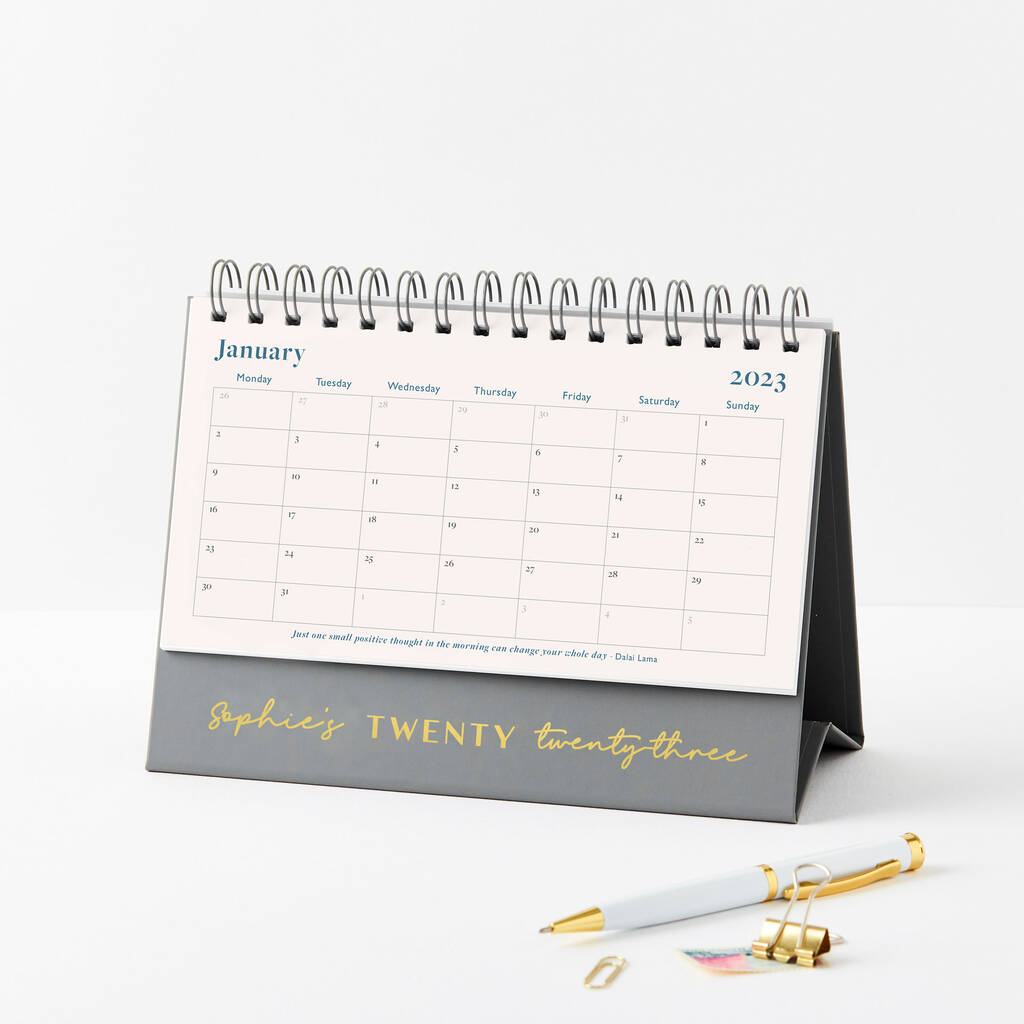 Personalised Twenty Twenty Three 2023 Desk Calendar By Martha Brook ...
