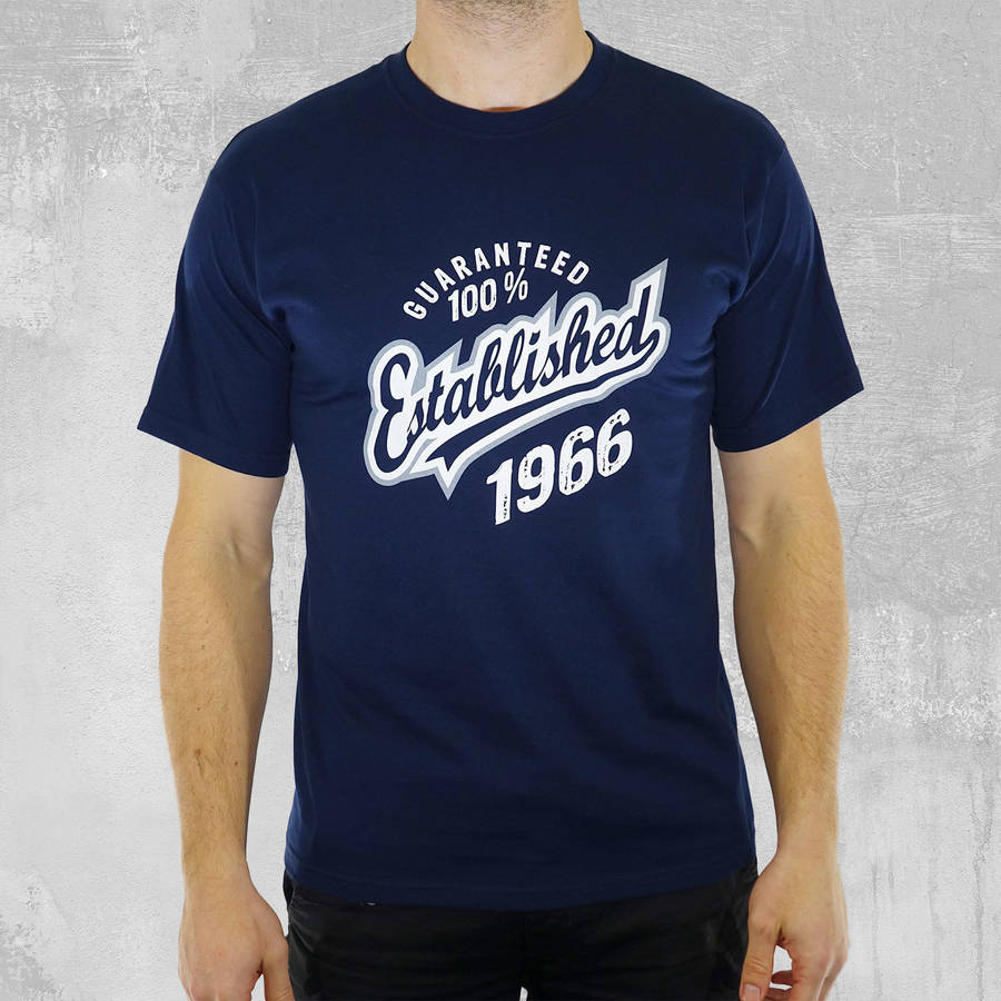 'established' birthday t shirt years 1998 to 1963 by good time gifts ...