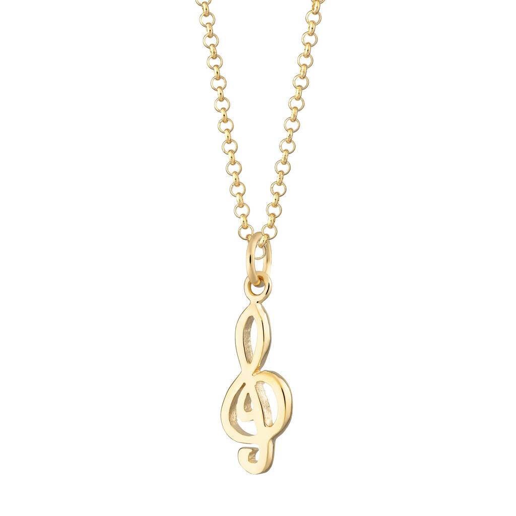Treble Clef Necklace, Sterling Silver Or Gold Plated By Lily Charmed ...