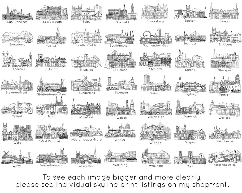 Personalised Graduation Skyline Art Print Unframed By Becka Griffin ...