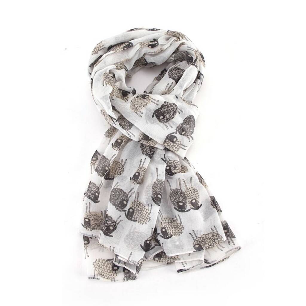 Sheep Sketch Print Scarf By My Posh Shop | notonthehighstreet.com