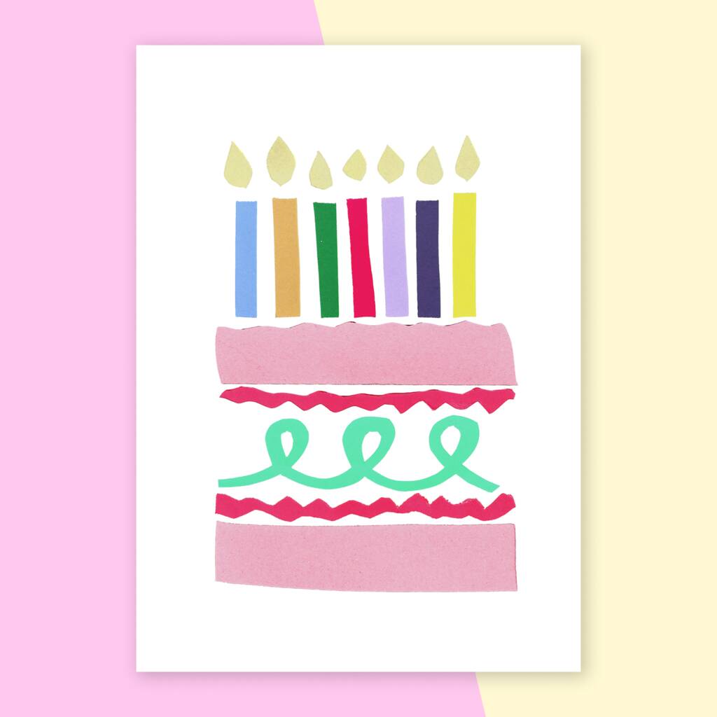 Bday Cake Card By Abbey Lou Studio | notonthehighstreet.com