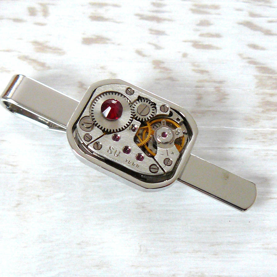 Watch Movement Tie Clip With Colour Option By Pennyfarthing Designs ...