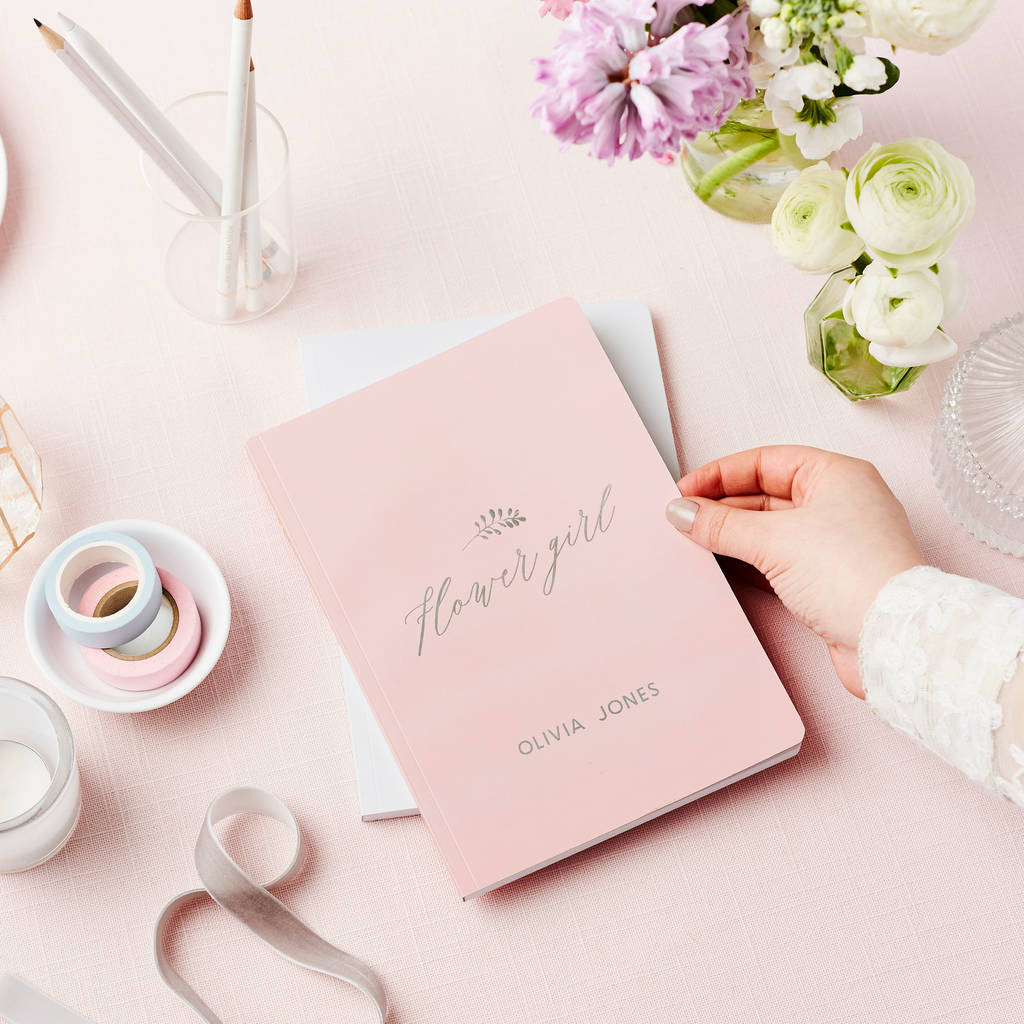 Personalised Flower Girl Softback Notebook By Martha Brook