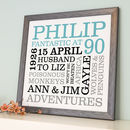 personalised 90th birthday typographic art by a type of design ...