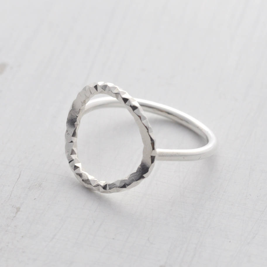 silver open circle geometric ring by marion made jewellery ...